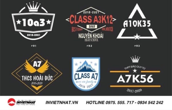 Mẫu logo lớp đẹp được in theo yêu cầu GIÁ RẺ chất lượng