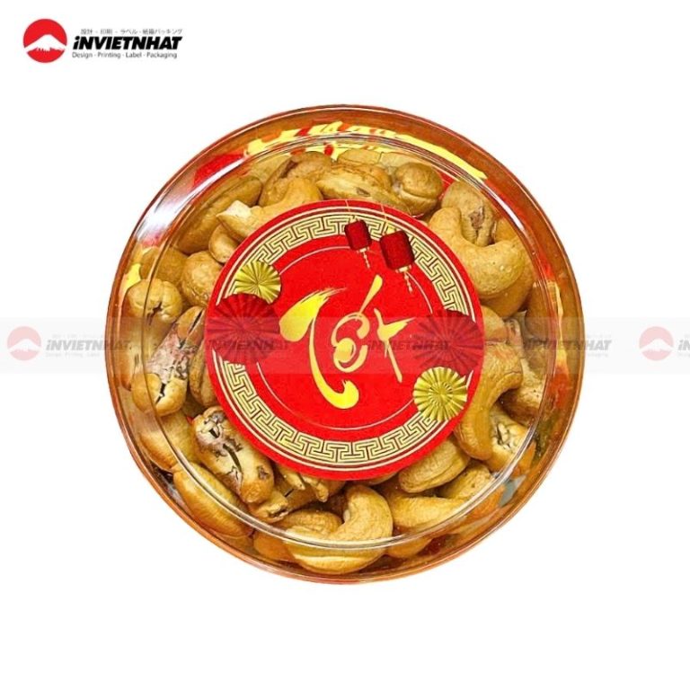 25+ Mẫu tem hạt điều rang muối, hạt điều Tết 2026 ĐẸP MẮT