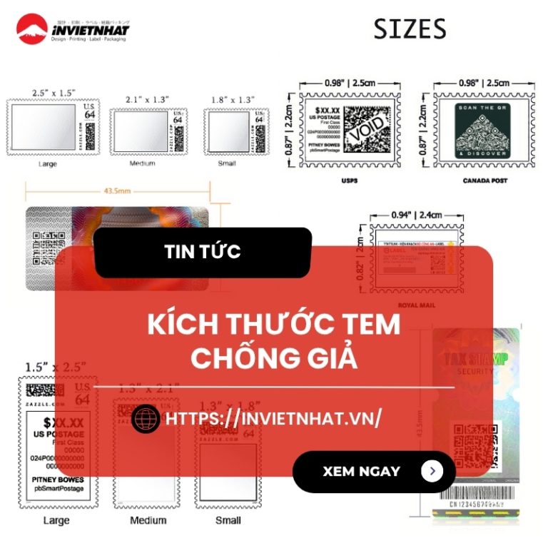 KÍCH THƯỚC tem chống giả phổ biến theo mọi hình dáng