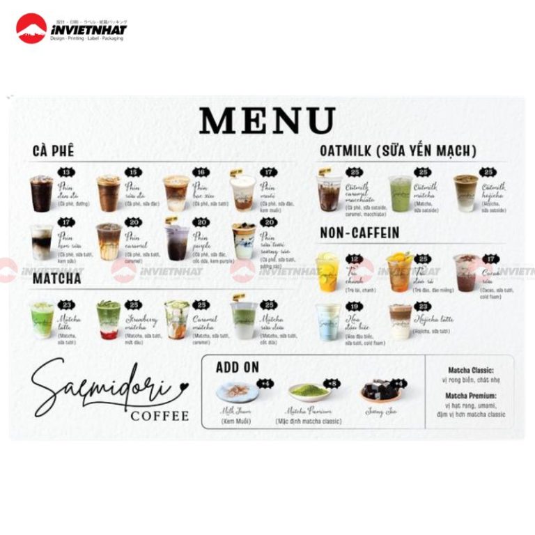In menu quán cafe GIÁ RẺ | 15+ Mẫu ĐẸP
